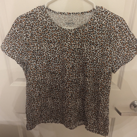 J. Crew Factory | Tops | Jcrew Factory Cheetah Factory Tee Shirt | Poshmark